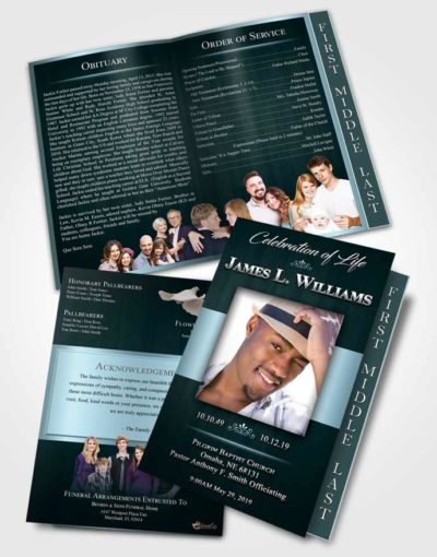 2 Page Graduated Step Fold Funeral Program Template Brochure Peaceful ...